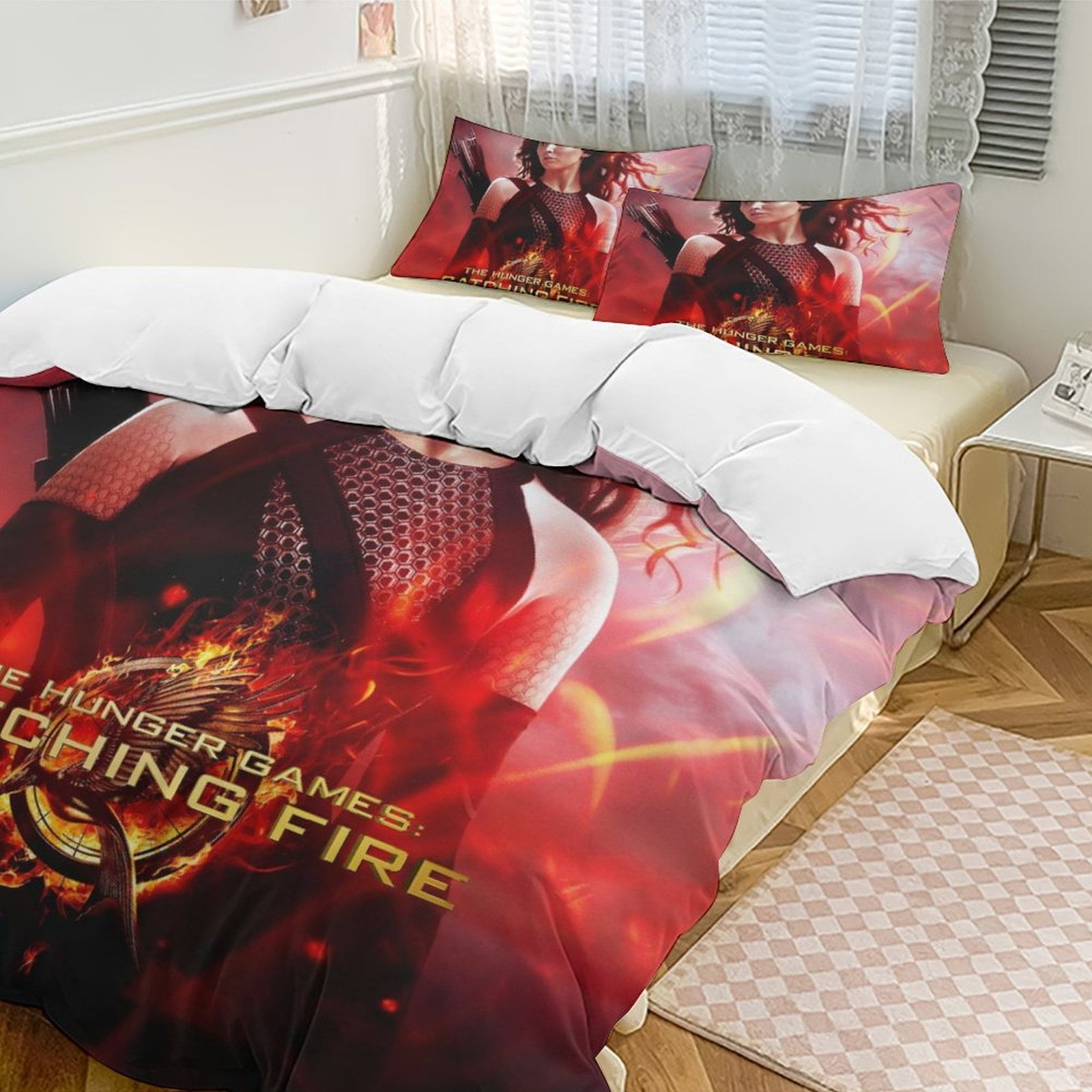 3 Piece Bedding Set Hunger Movie Game Comforter Cover Set Cute Kids ...