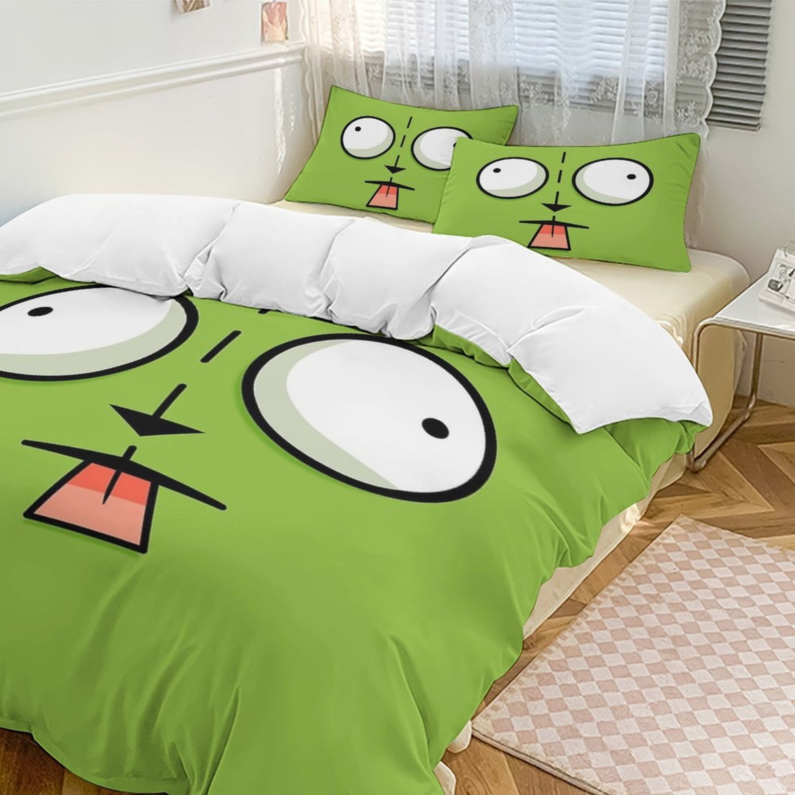 3 Piece Bedding Set Inva-der Monster Z1m Gir Comforter Cover Set Cute ...