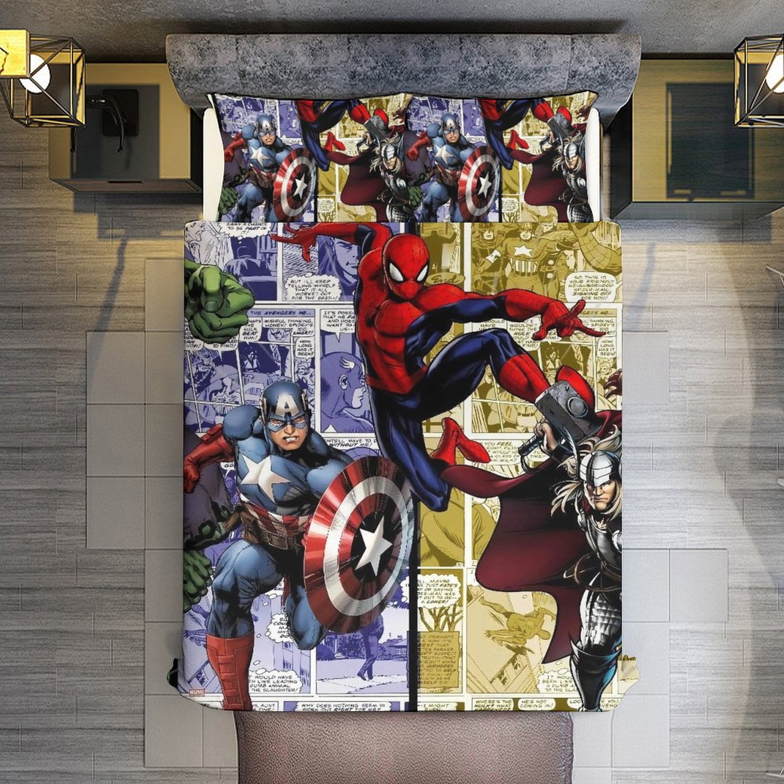 3 Piece Bedding Set,Marvel-Spider Man Comforter Set for Kids Boys Teen ...