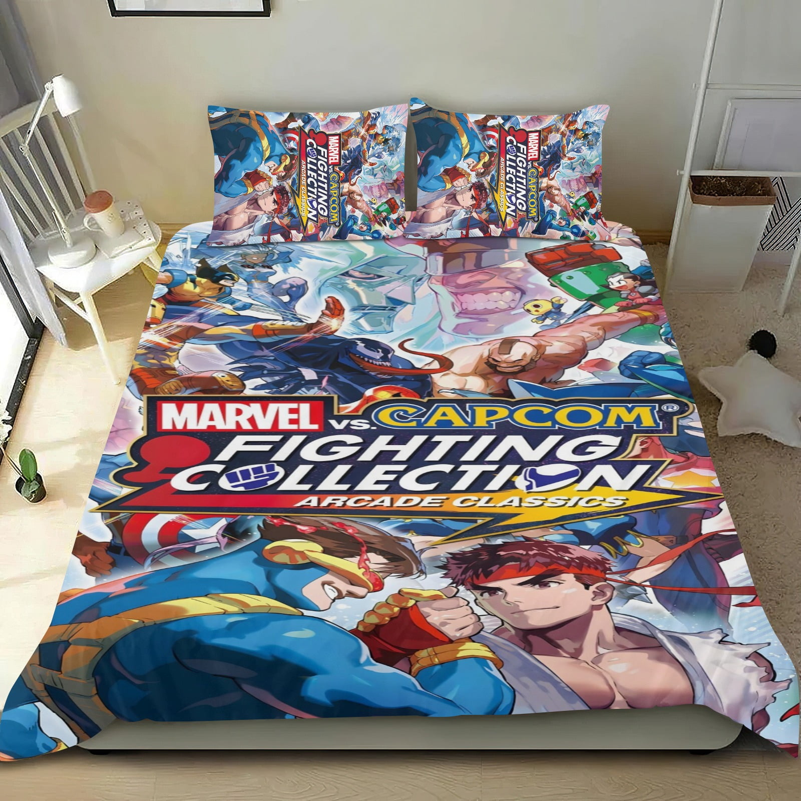3 Piece Bedding Set Marvel vs. Capcom Fighting Collection Comforter Set ...