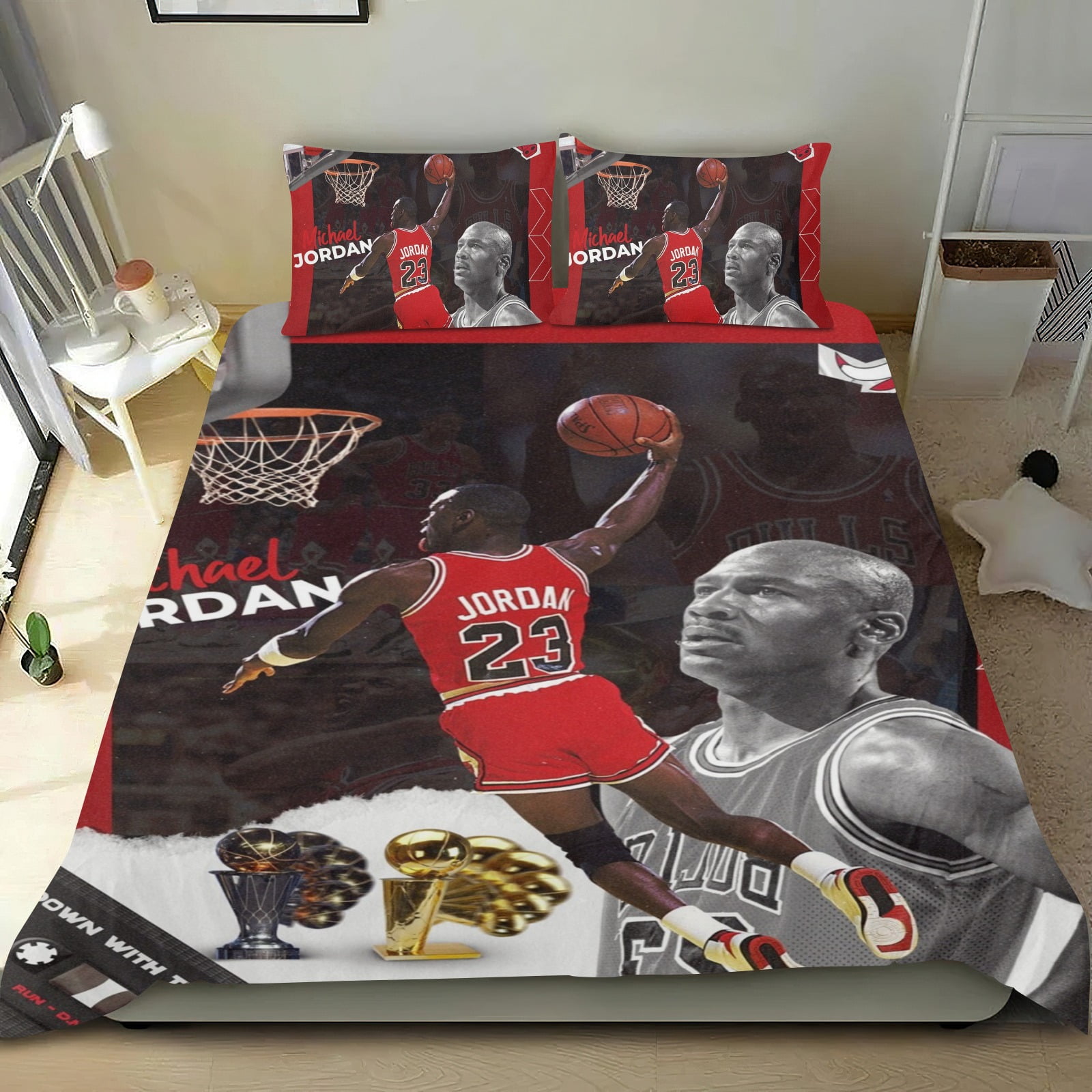 3 Piece Bedding Set Michael Jordan Comforter Set Cute Duvet Cover Sets ...