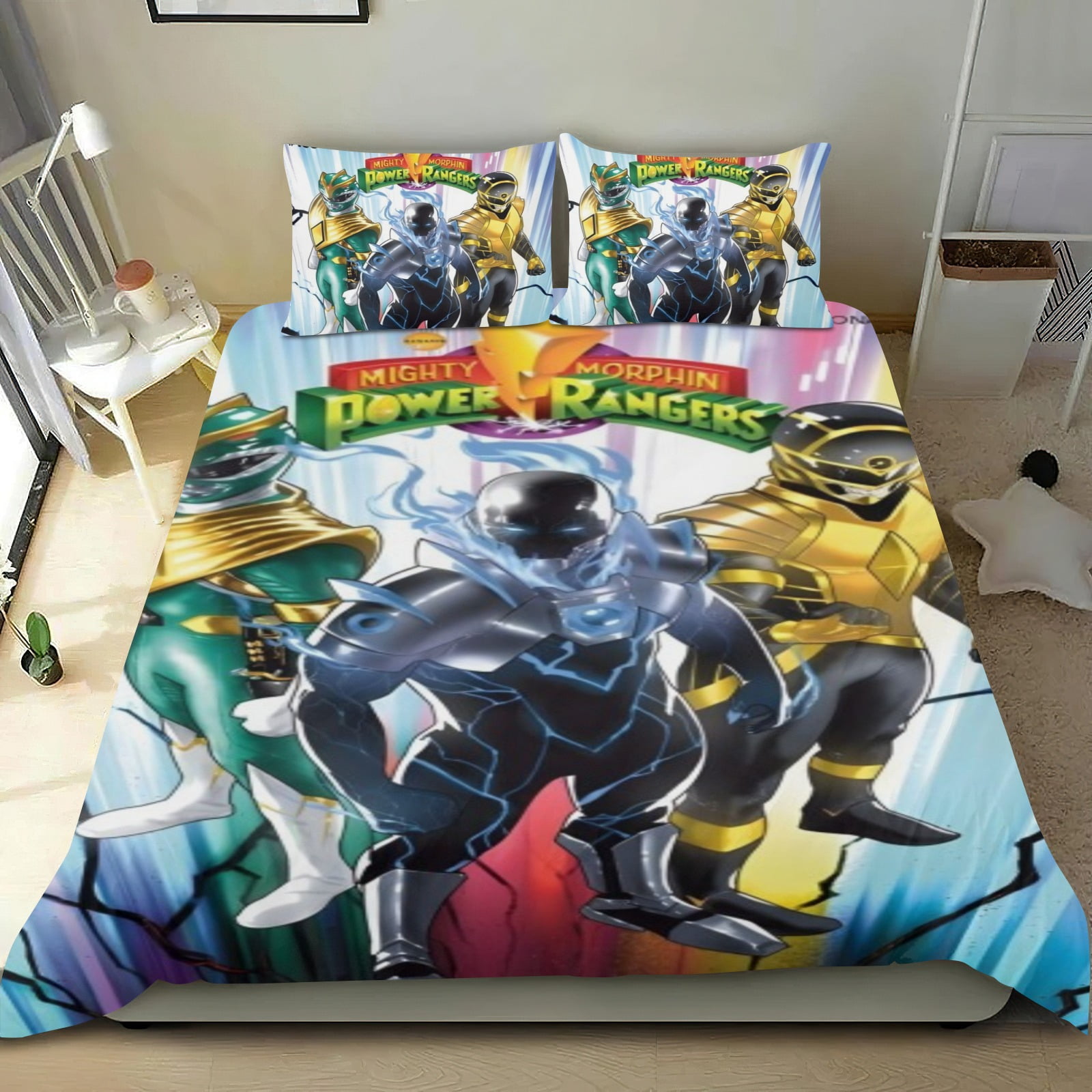 3 Piece Bedding Set Mighty Morphin Power Rangers Comforter Set Cute ...