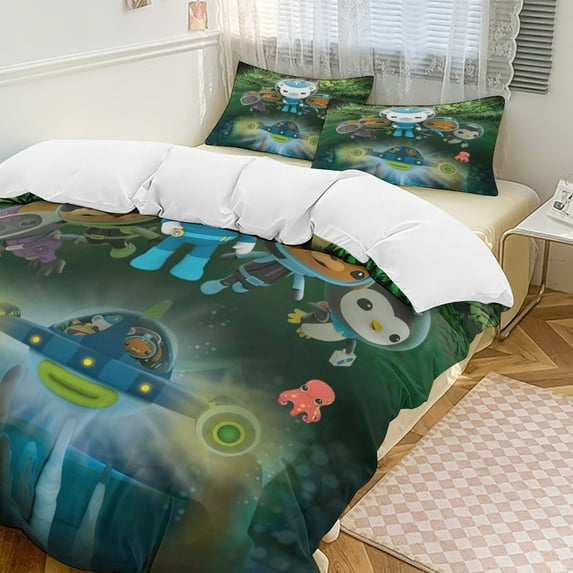 3 Piece Bedding Set Octo-Naut Comforter Cover Set Cute Kids Bedroom ...