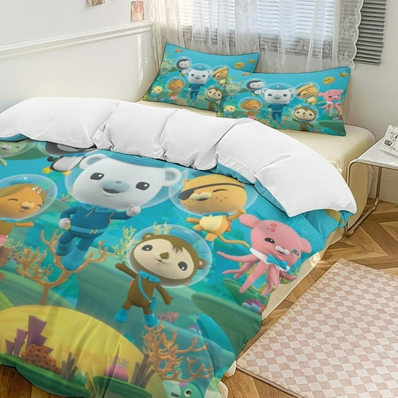 3 Piece Bedding Set Octo-Naut Comforter Cover Set Cute Kids Bedroom ...
