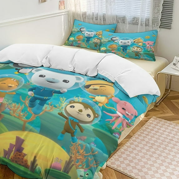 3 Piece Bedding Set Octo-Naut Comforter Cover Set Cute Kids Bedroom ...