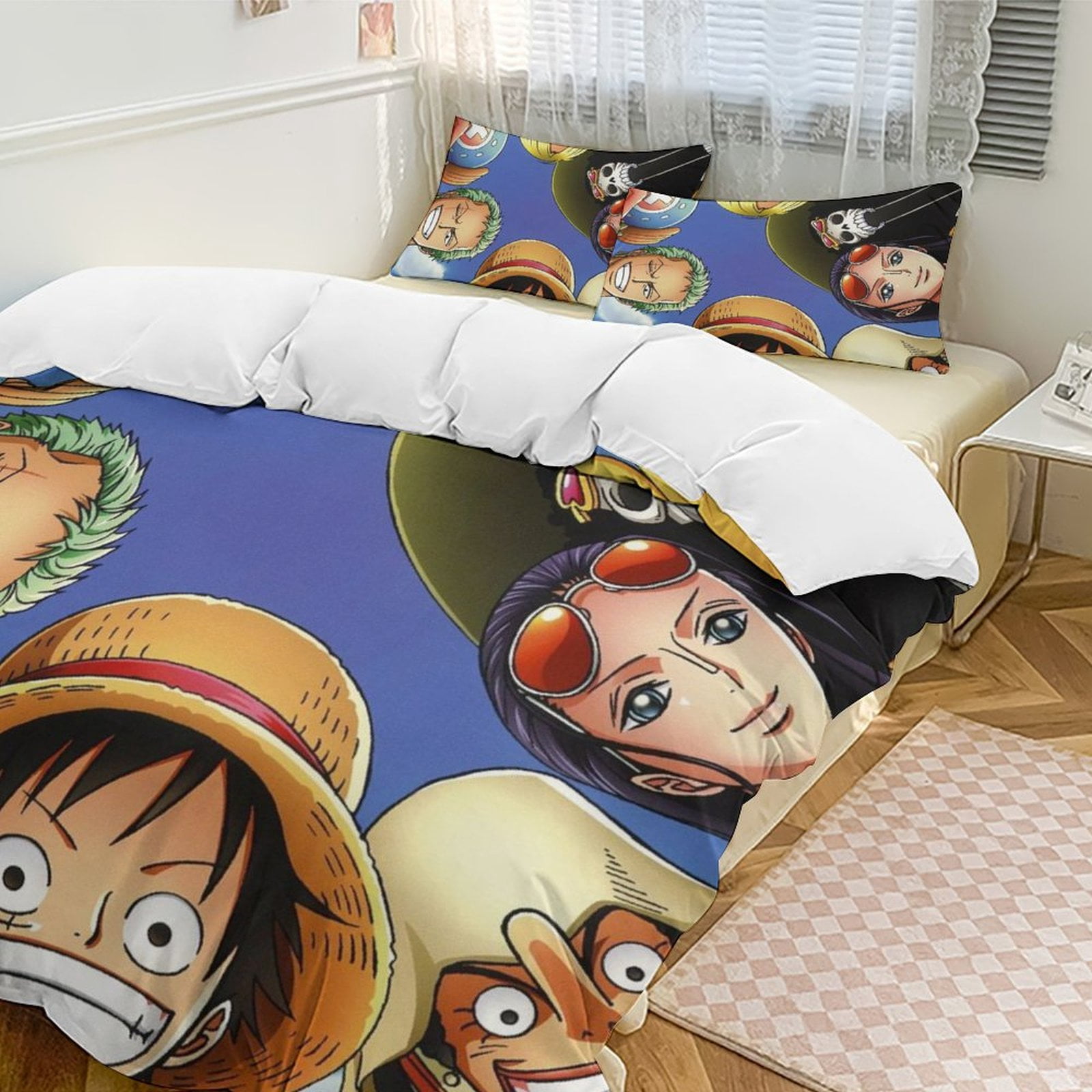 3-Piece Bedding Set, OnePiece Anime Cartoon Soft Comforter and ...