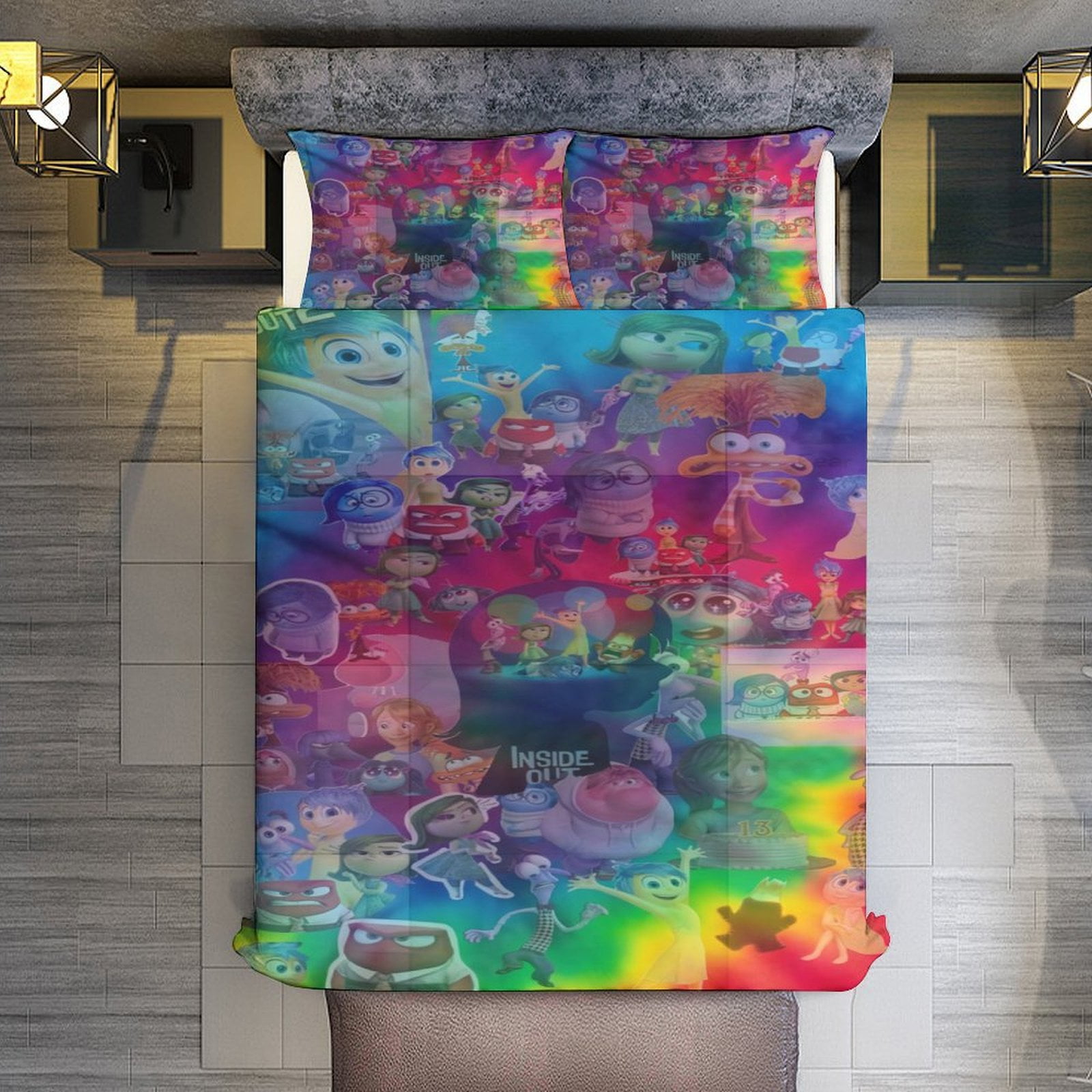 3 Piece Bedding Set,Psychedelic Inside OutComforter Set for Kids Boys ...