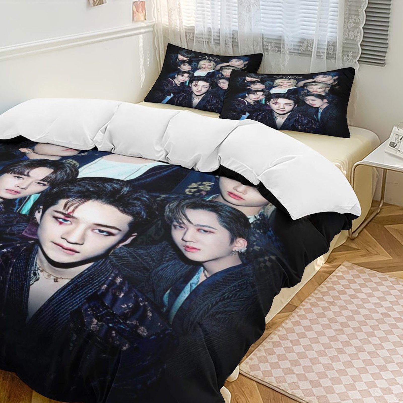 3 Piece Bedding Set SKZ Stray Korea Ki-DS Comforter Cover Set Cute Kids ...