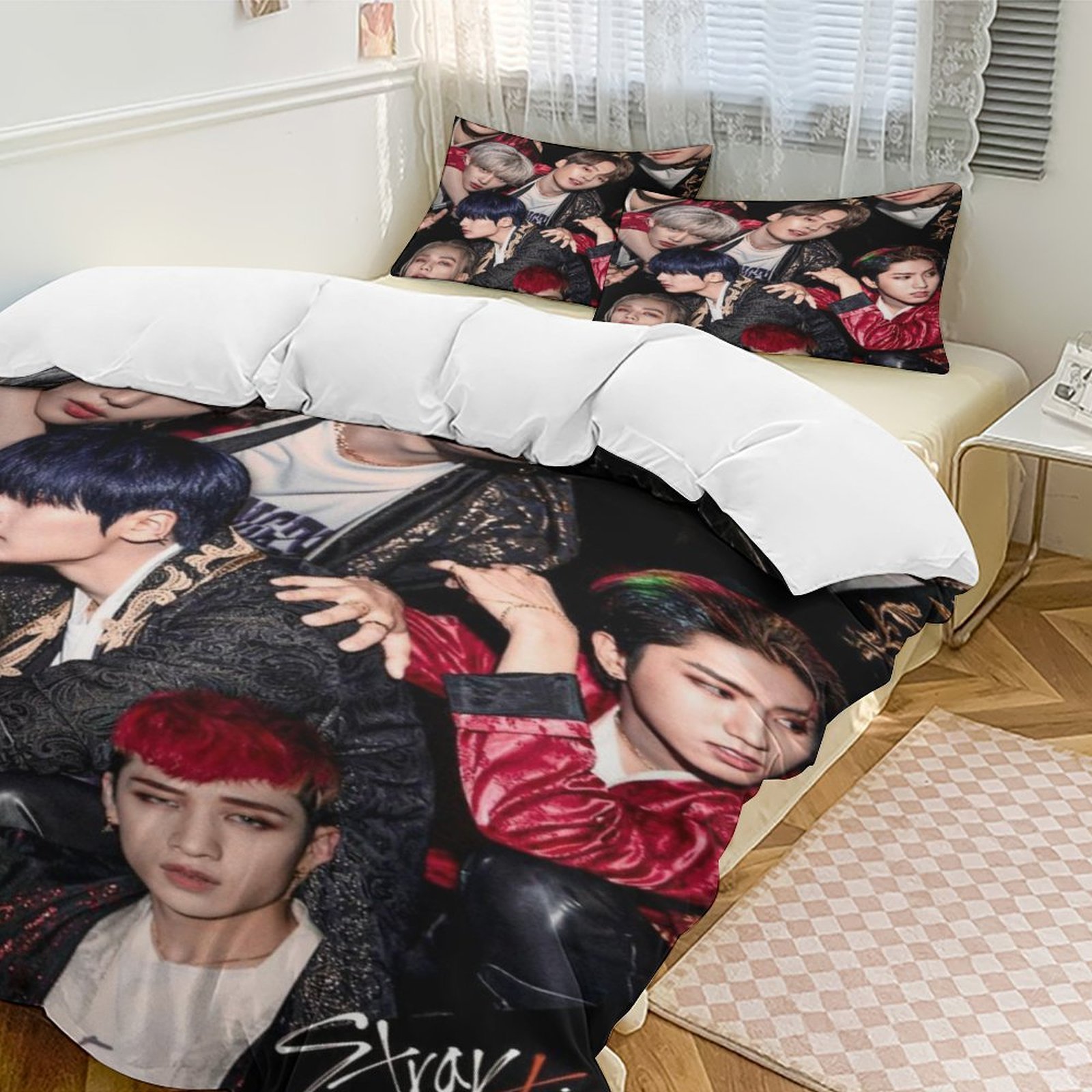 3 Piece Bedding Set SKZ Stray Korea Ki-DS Comforter Cover Set Cute Kids ...