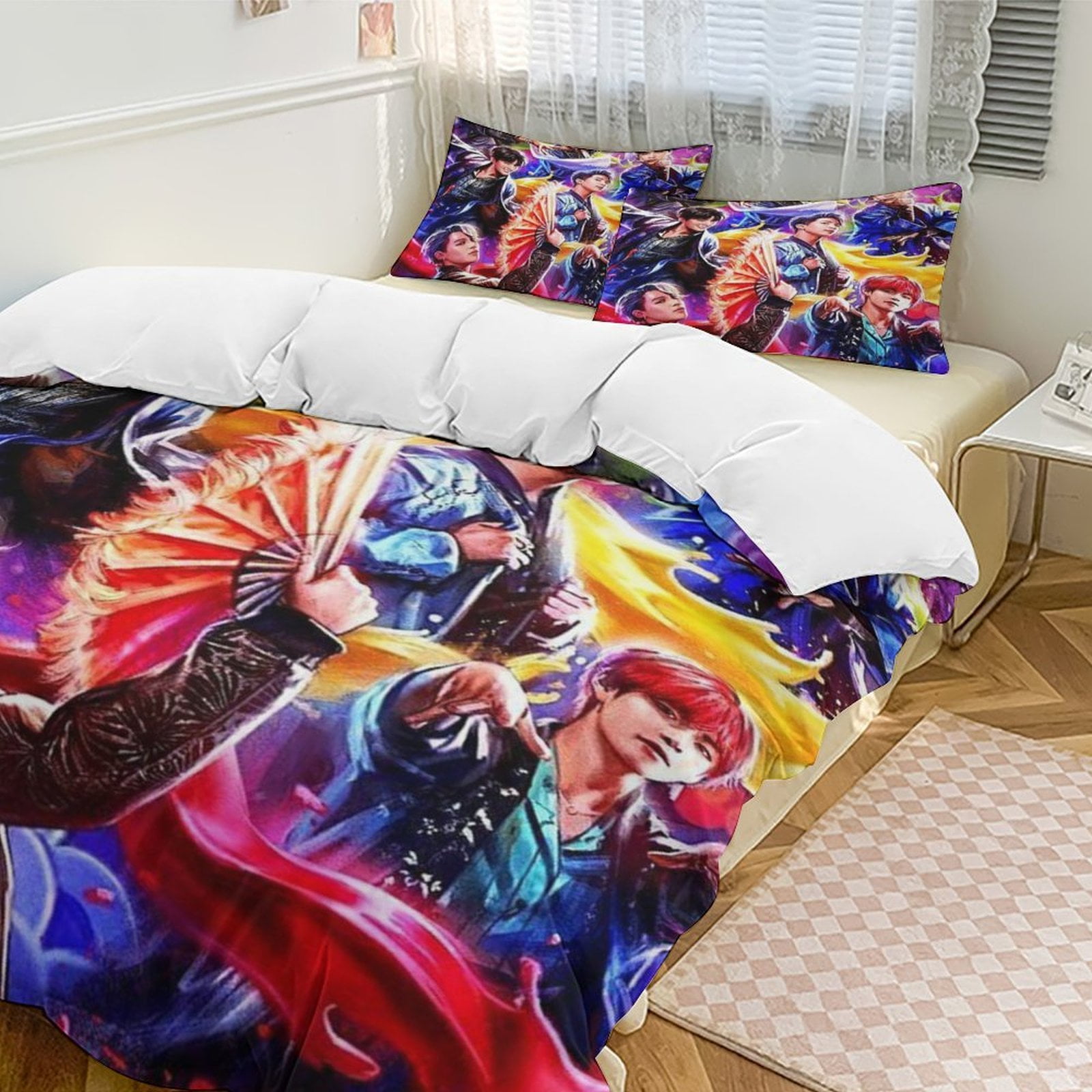 3 Piece Bedding Set SKZ Stray Korea Ki-DS Comforter Cover Set Cute Kids ...