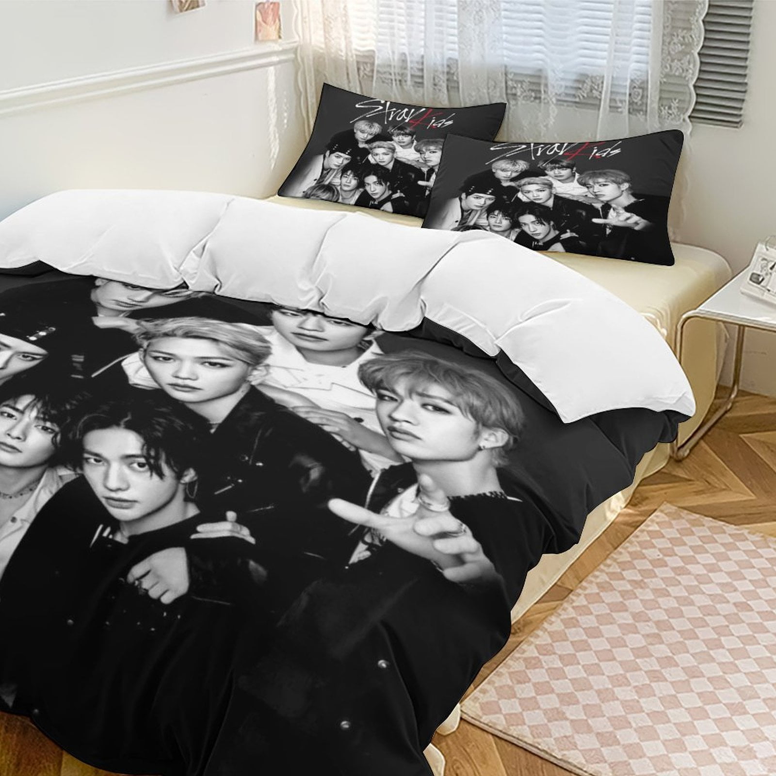3 Piece Bedding Set SKZ Stray Korea Ki-DS Comforter Cover Set Cute Kids ...