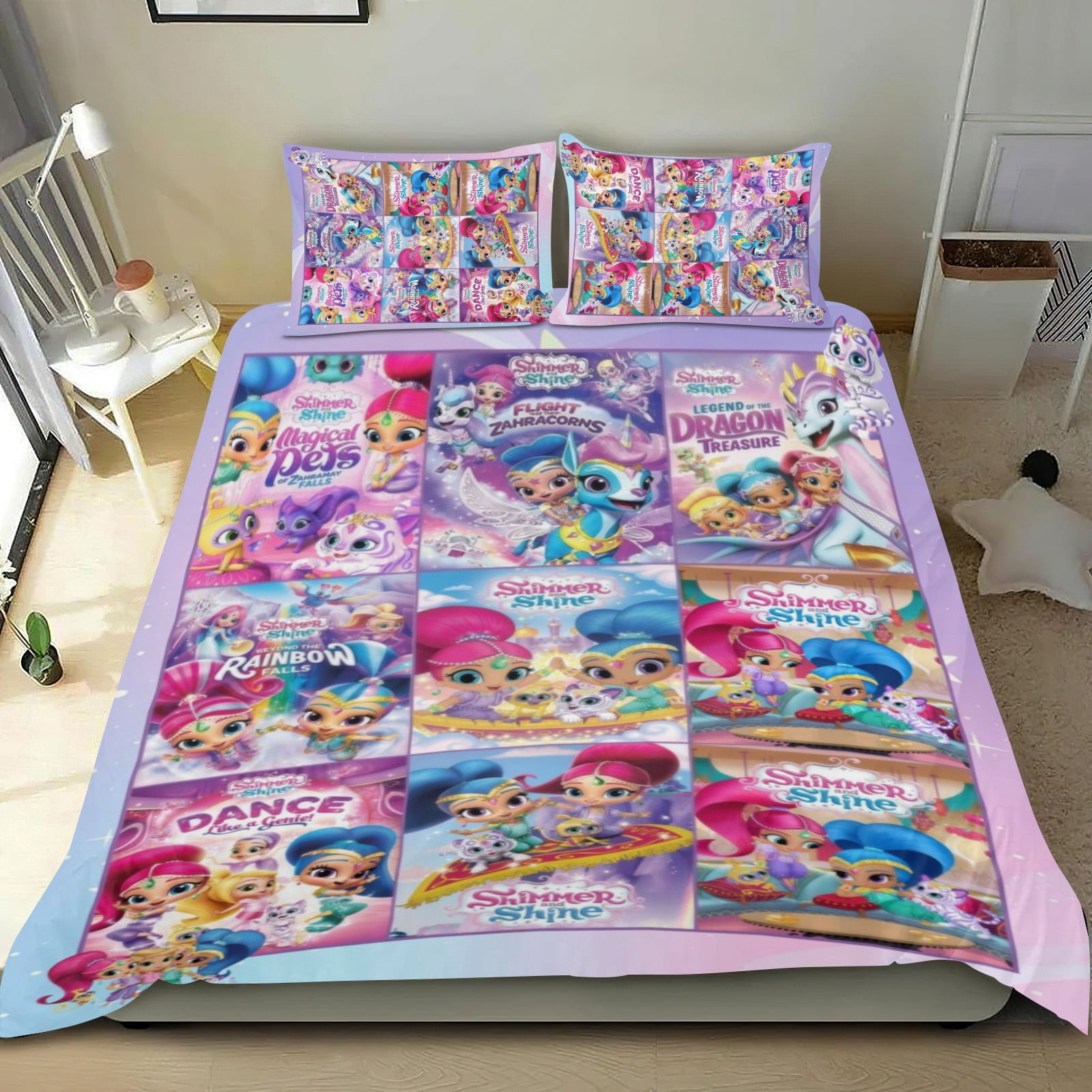 3 Piece Bedding Set For Shimmer and Shine Comforter Cover Set Cute ...