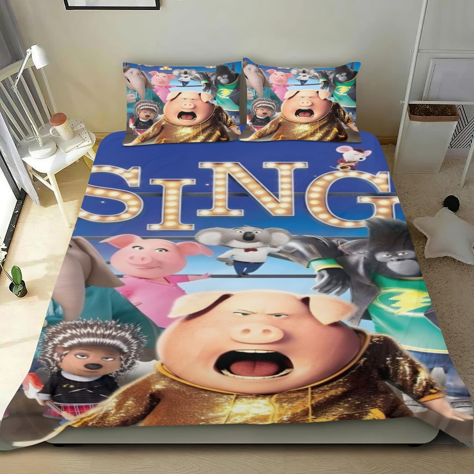 3 Piece Bedding Set Sing 2016 Comforter Set Cute Duvet Cover Sets Super ...