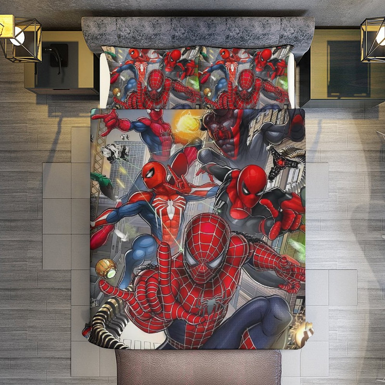 3 Piece Bedding Set,Spider-Man Comforter Set for Kids Boys Teen Men ...