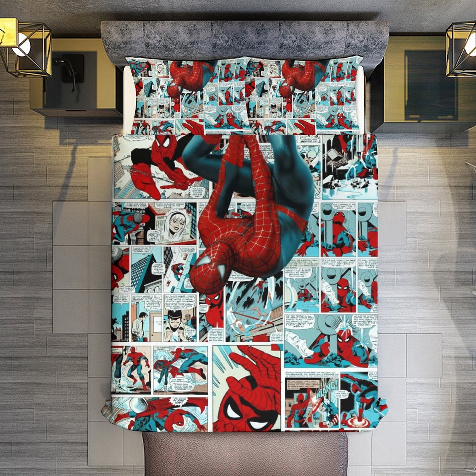 3 Piece Bedding Set,Spider-Man Comforter Set for Kids Boys Teen Men ...