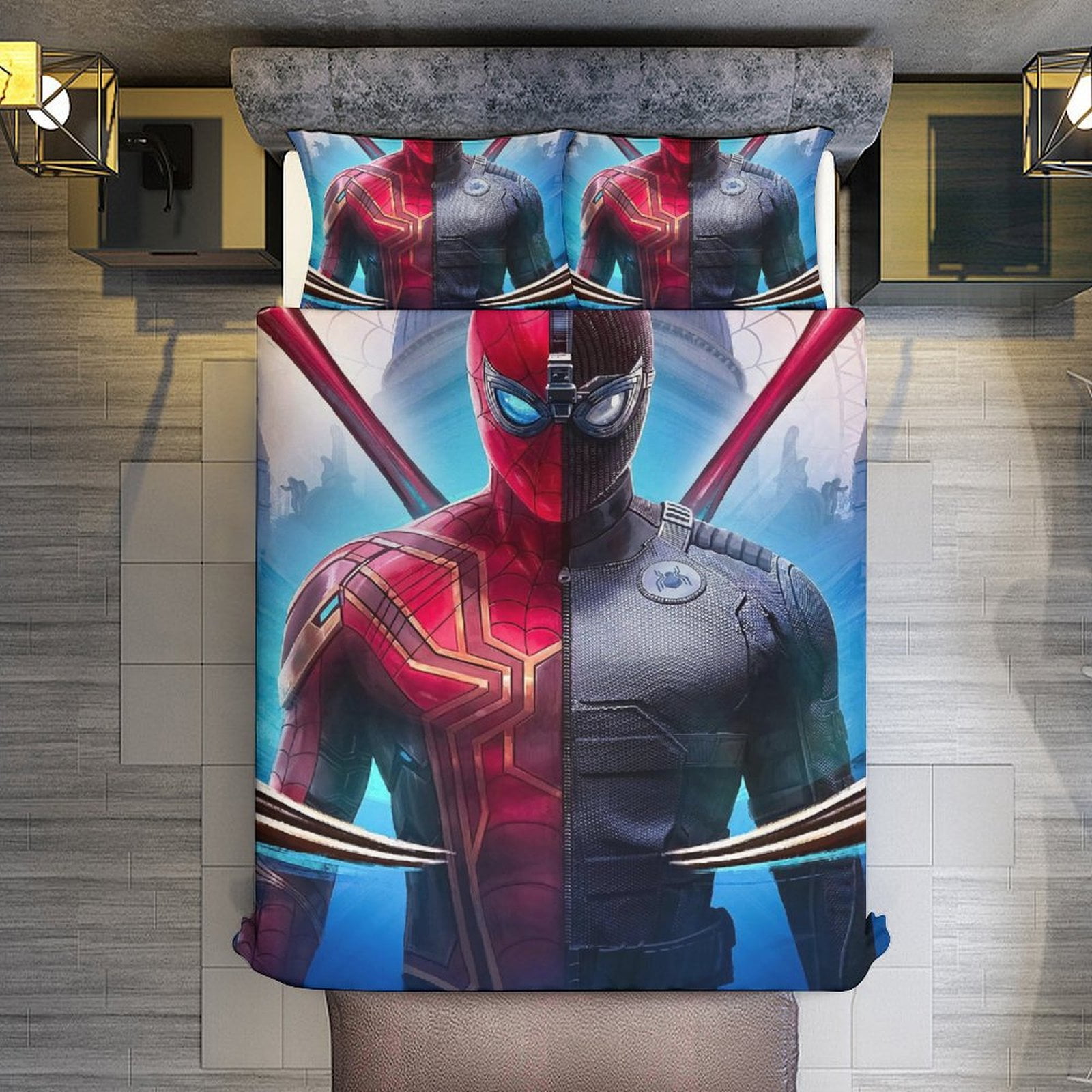 3 Piece Bedding Set,Spider-Man DEADPOOL Comforter Set for Kids Boys ...