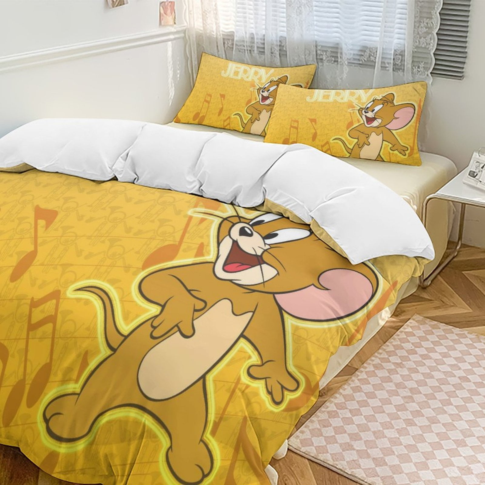 3 Piece Bedding Set Tom Cat Jerly Comforter Cover Set Cute Kids Bedroom ...