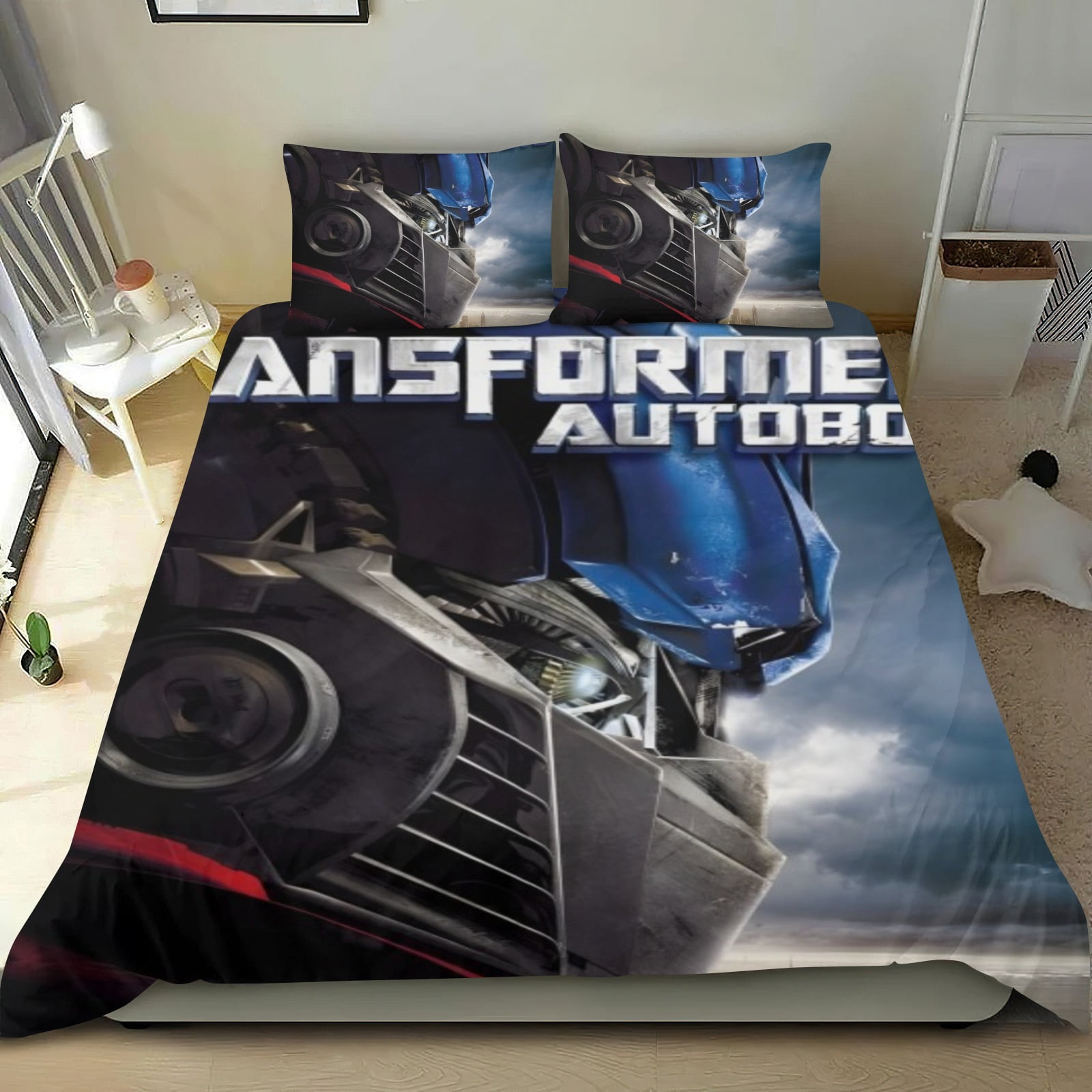 3 Piece Bedding Set Transformers Autobots Comforter Set Cute Duvet ...