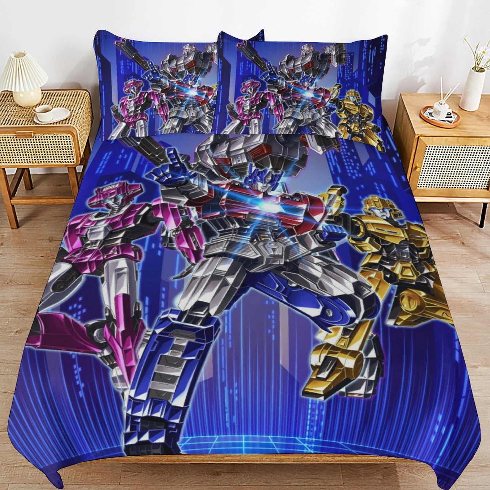 3-Piece Bedding Set,Transformers Full Size 1 Duvet Cover Set and 2 ...