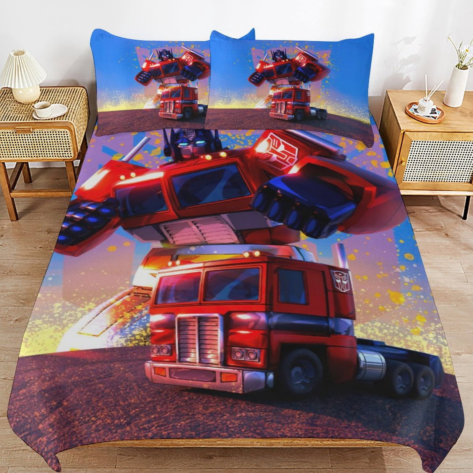 3-Piece Bedding Set,Transformers Full Size 1 Duvet Cover Set and 2 ...