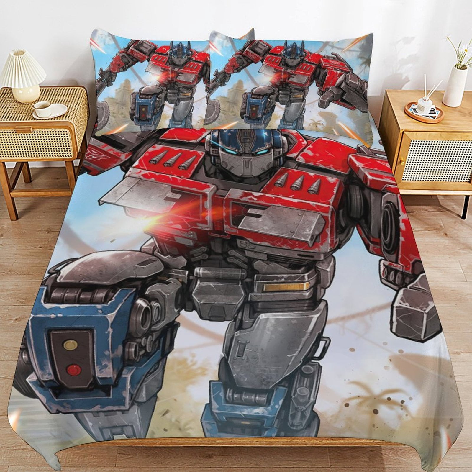 3-Piece Bedding Set,Transformers Full Size 1 Duvet Cover Set and 2 ...