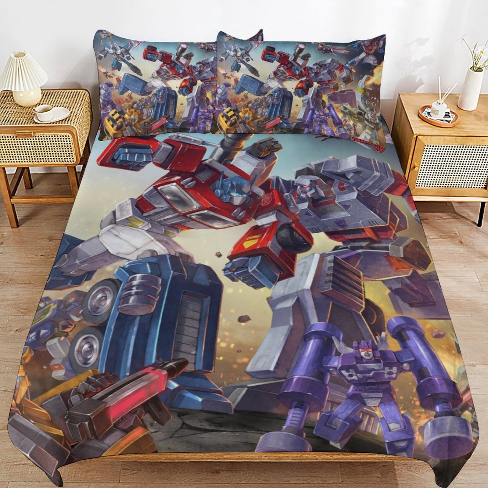 3-Piece Bedding Set,Transformers Full Size 1 Duvet Cover Set and 2 ...