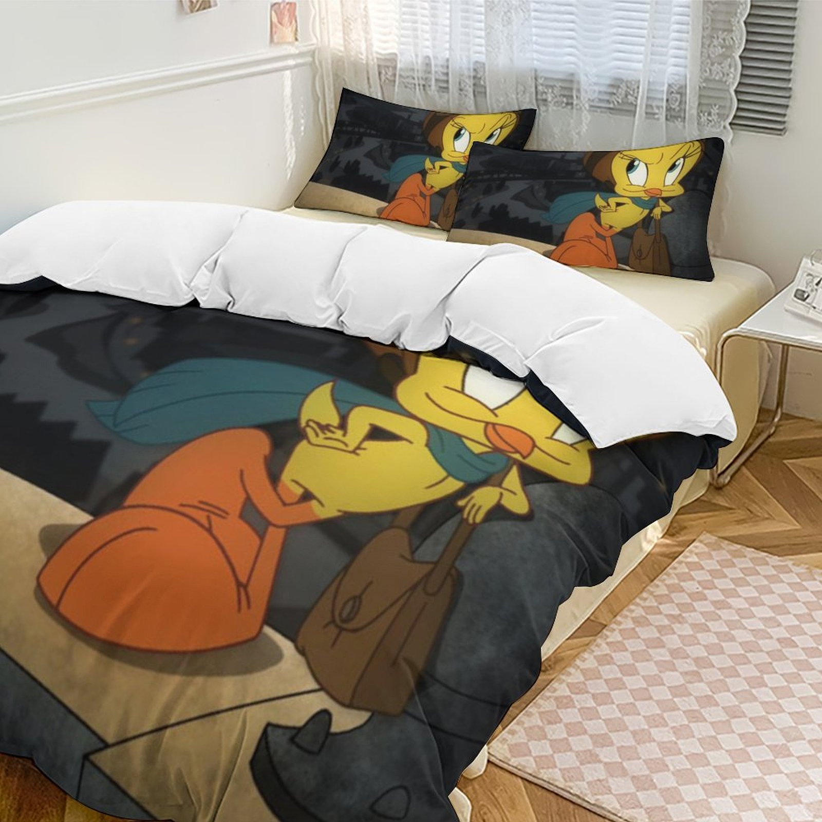 3-Piece Bedding Set, Tweety Bird Anime Cartoon Soft Comforter and ...