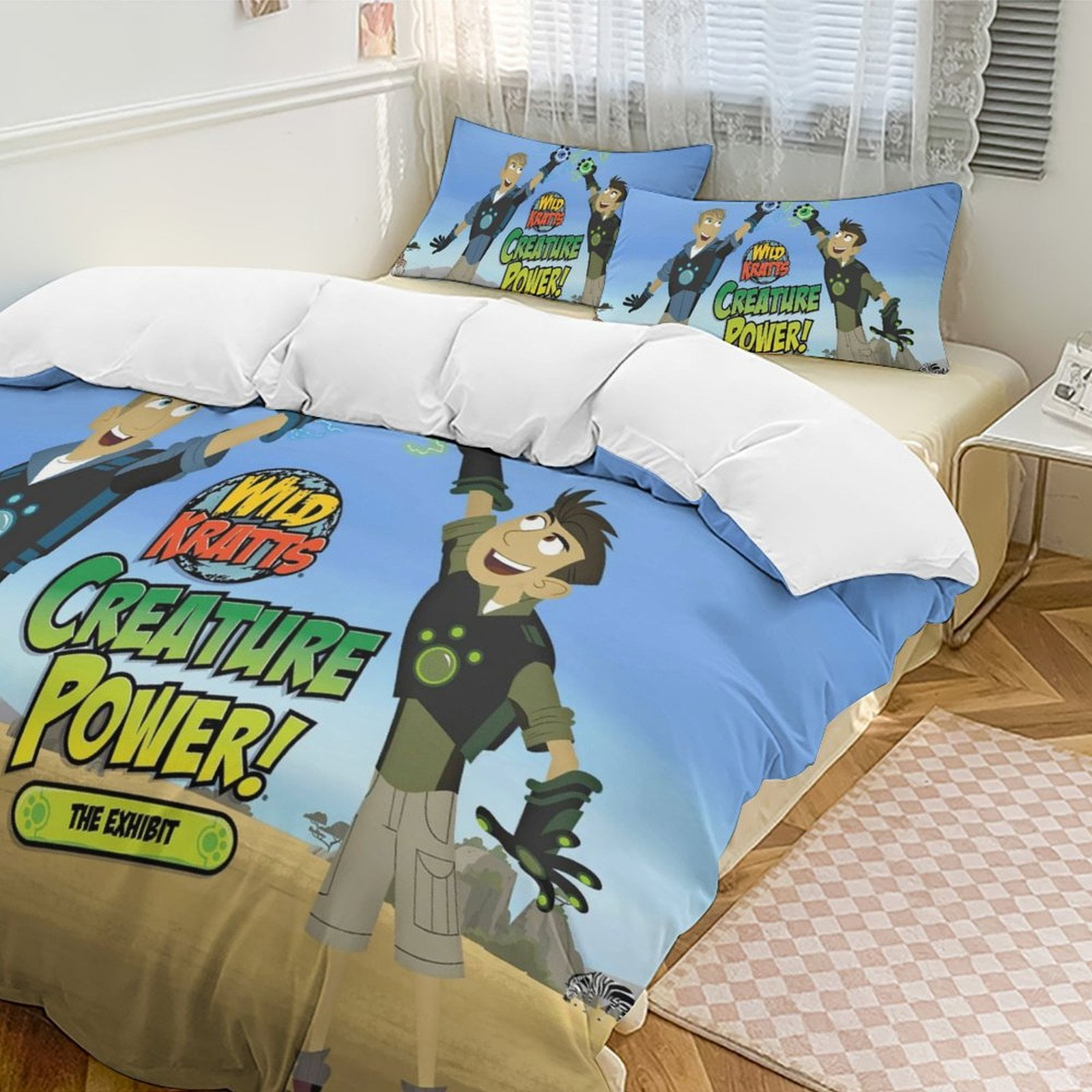 3 Piece Bedding Set Wild Animal Kra-,tt2 Comforter Cover Set Cute Kids ...