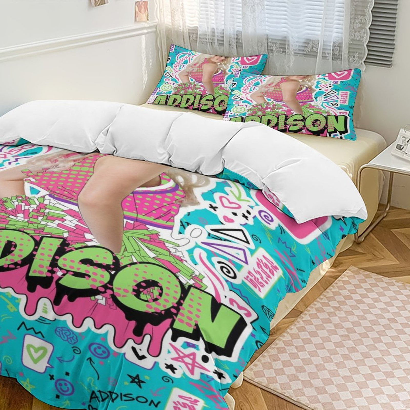 3 Piece Bedding Set Zombie Character Comforter Cover Set Cute Kids ...