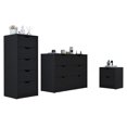 3 Piece Black Bedroom Ensemble | Store Accessories and Clothes in ...