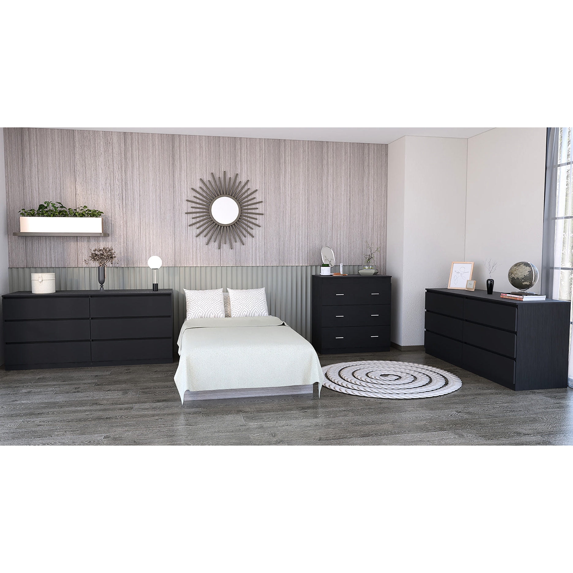 3 Piece Black Bedroom Furniture Set | Intuitive Assembly by ...