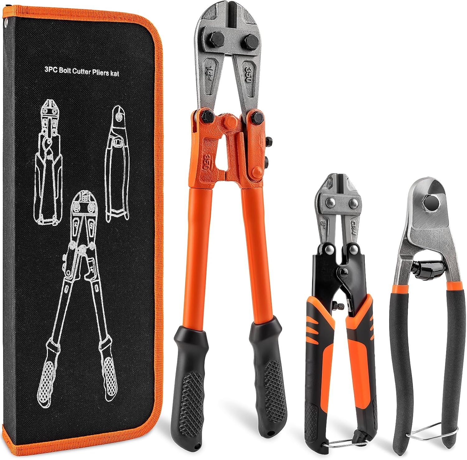 3 Piece Bolt Cutter Pliers Set, 14