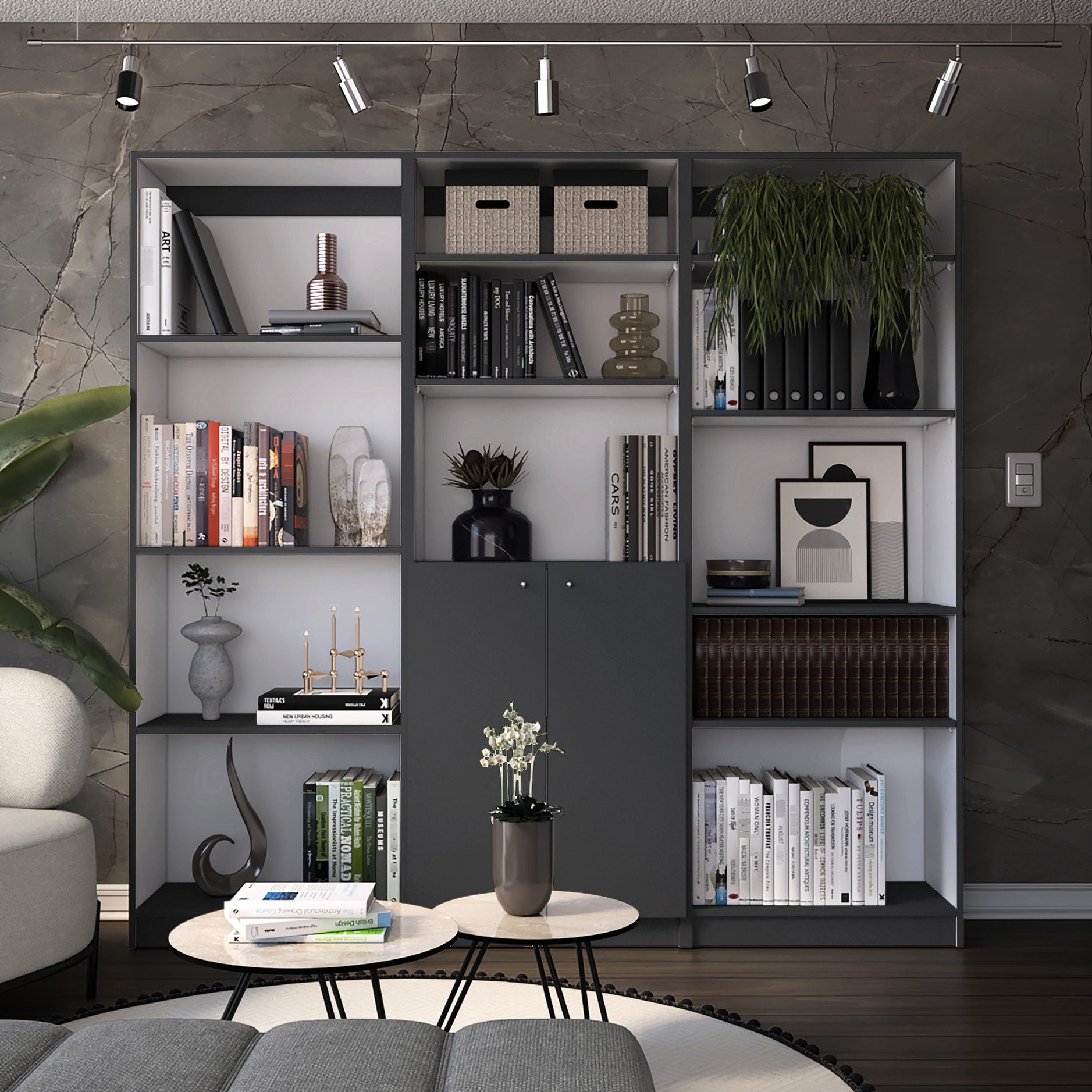 3 Piece Bookcase Ensemble | Office Use with Multiple Shelves | High ...