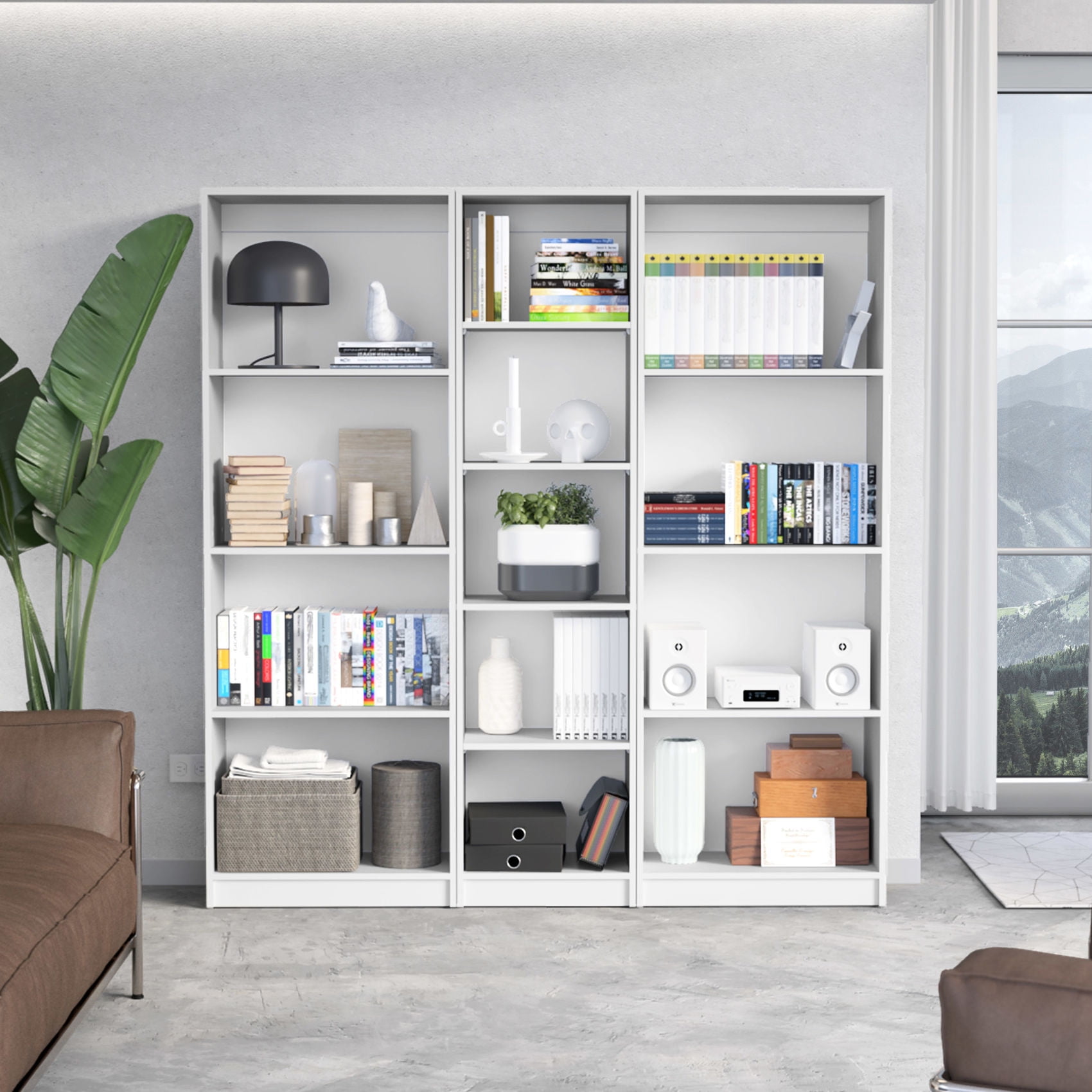 3-Piece Bookcase Set with Shelves / Complement Larger Units in Living ...