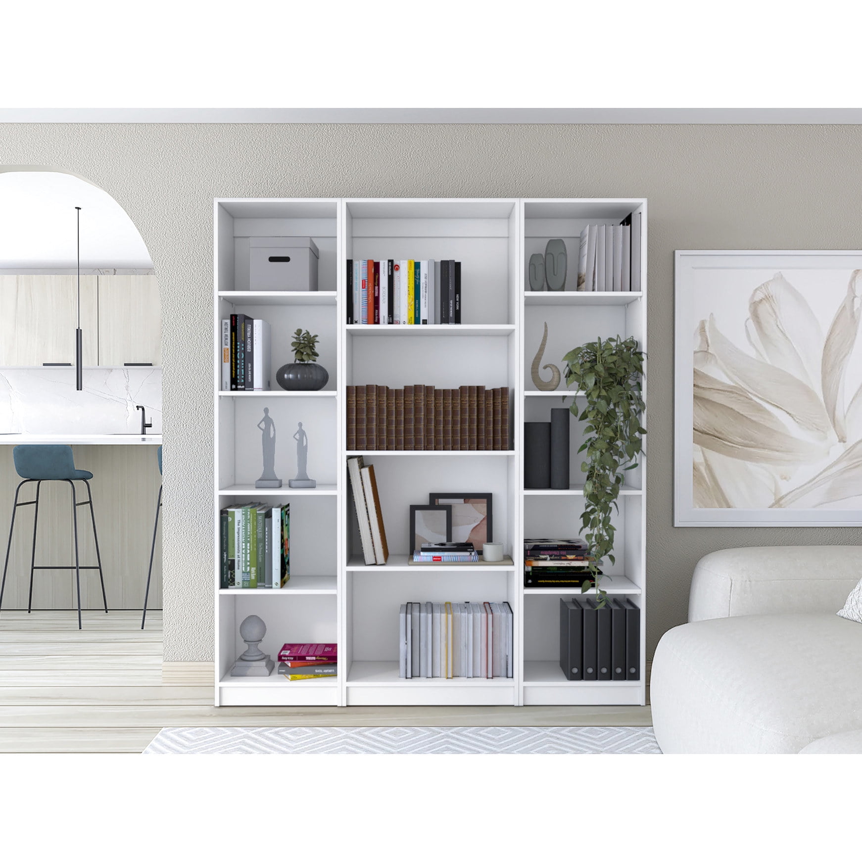 3-Piece Bookcase with Generous Shelf Space - Perfect for Displaying ...