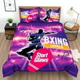 3-Piece Boxing Themed Duvet Cover Set - Bold Boxer Illustration Deep ...
