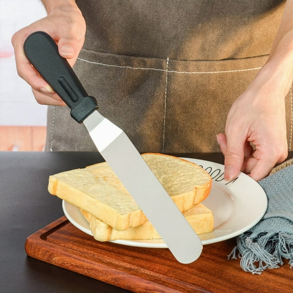 3-Piece Cake Spatula Set, Stainless Steel Icing Spatulas with Non-Slip ...