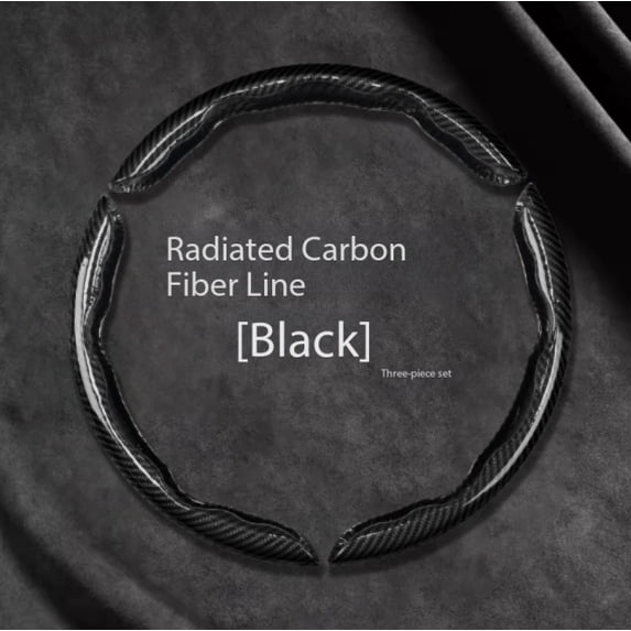 3-Piece Carbon Fiber Steering Wheel Cover Set with Butterfly Wing ...