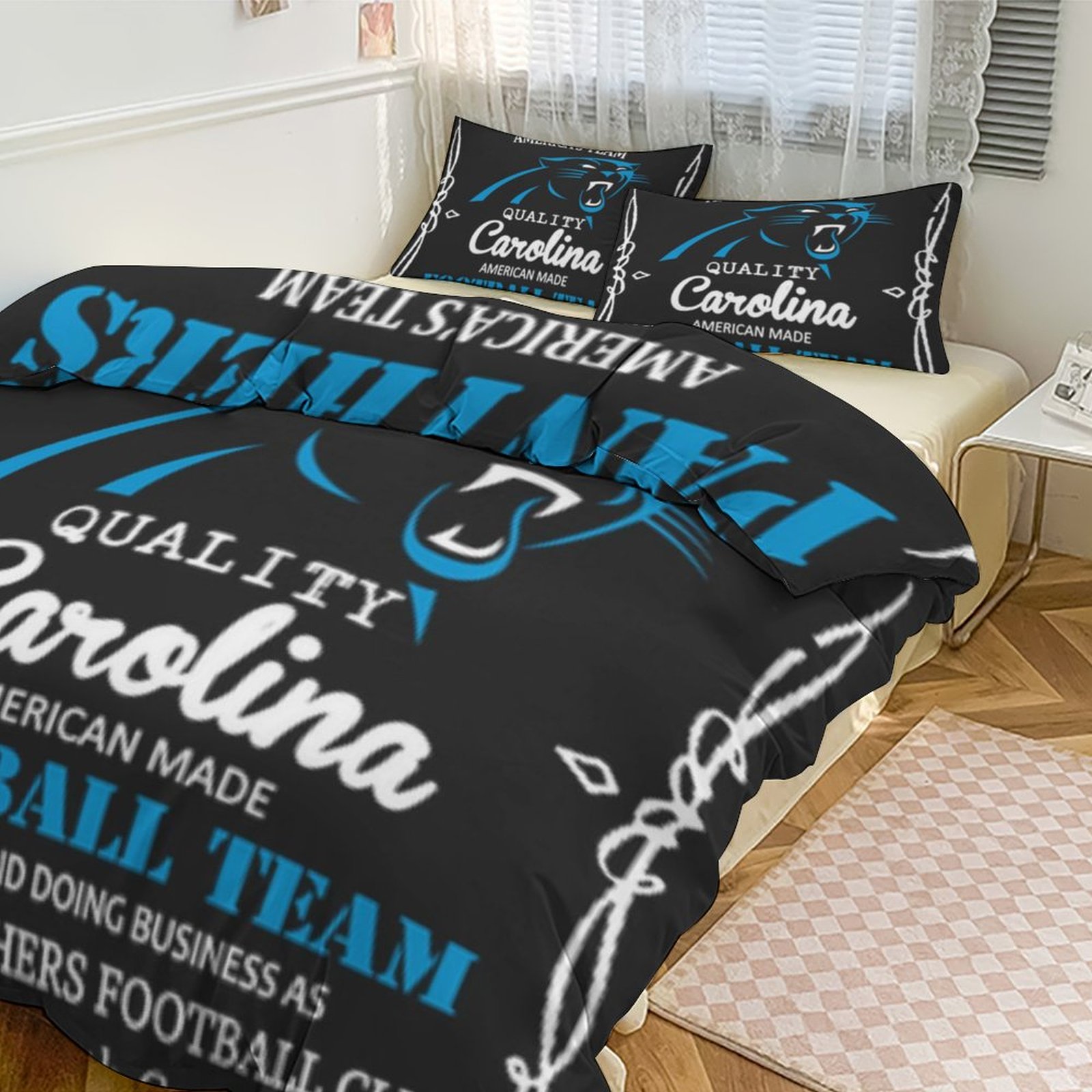 3 Piece Carolina Football Bedding Set, Soft Cozy Duvet Cover Set with ...