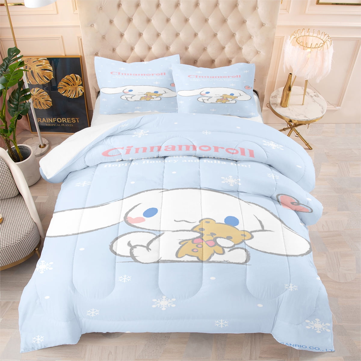 Cinnamoroll 3 Piece Comforter Set for Kids and Adults - Full Size ...