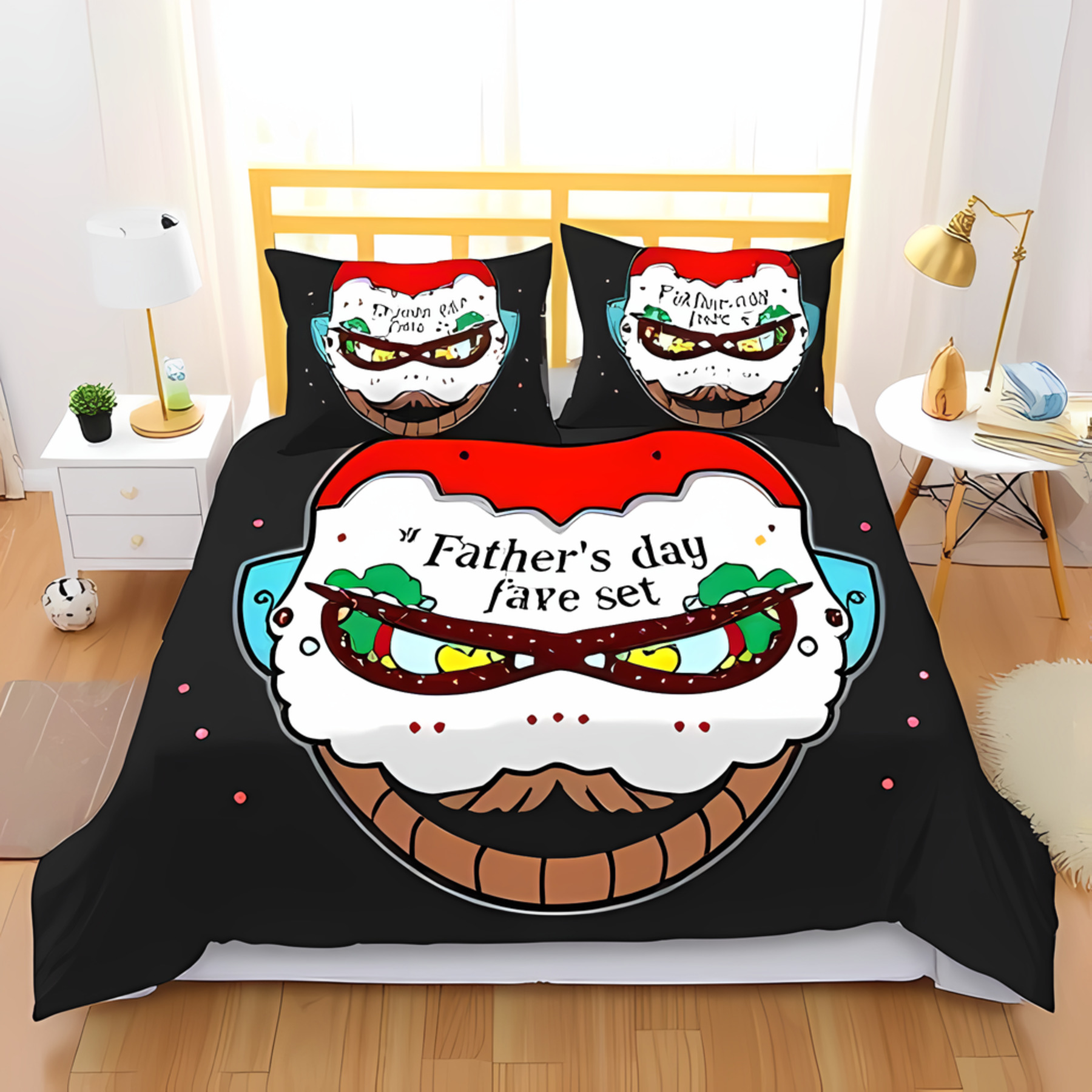 3-Piece Cartoonish Duvet Cover Set with Colorful Design - Father's Day ...