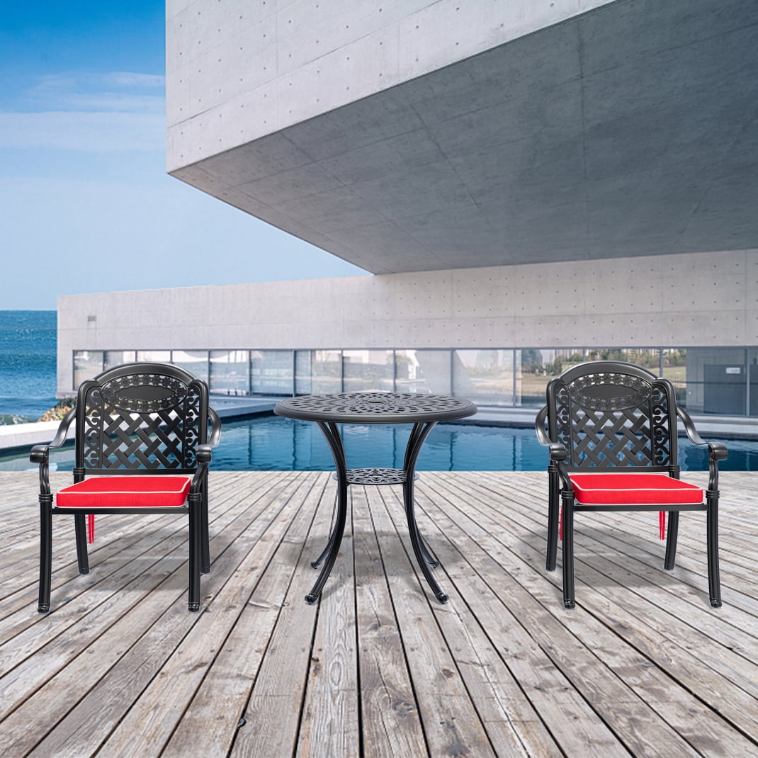 3-Piece Cast Aluminum Patio Furniture Set with Weather-Resistant ...