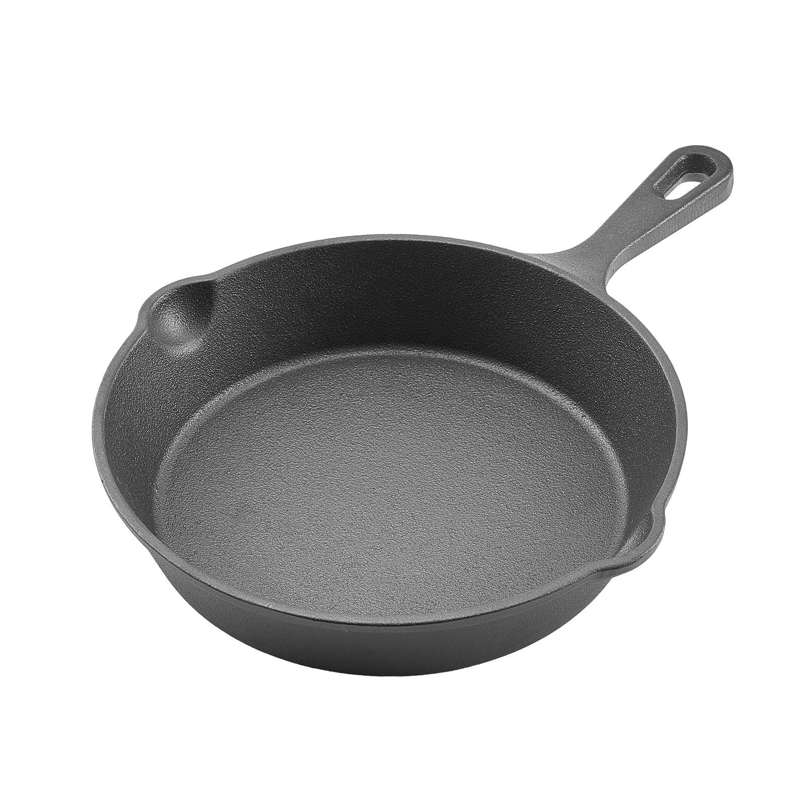 3-Piece Cast Iron Frying Pan Set 6/8/10, Pre-Seasoned Black Non-Stick ...