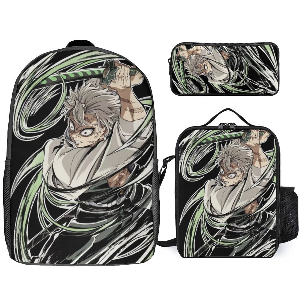 3 Piece Casual Shoulder Bag, Demon Slayer Shinazugawa Sanemi Backpack ...