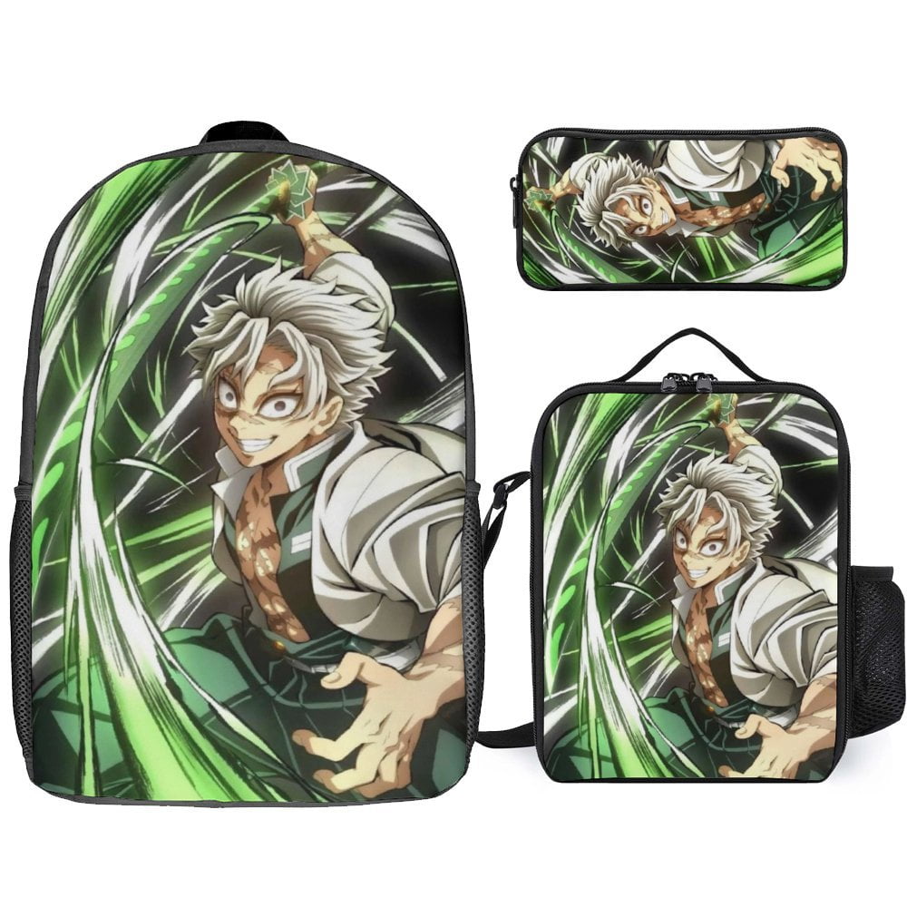 3 Piece Casual Shoulder Bag, Demon Slayer Shinazugawa Sanemi Backpack ...