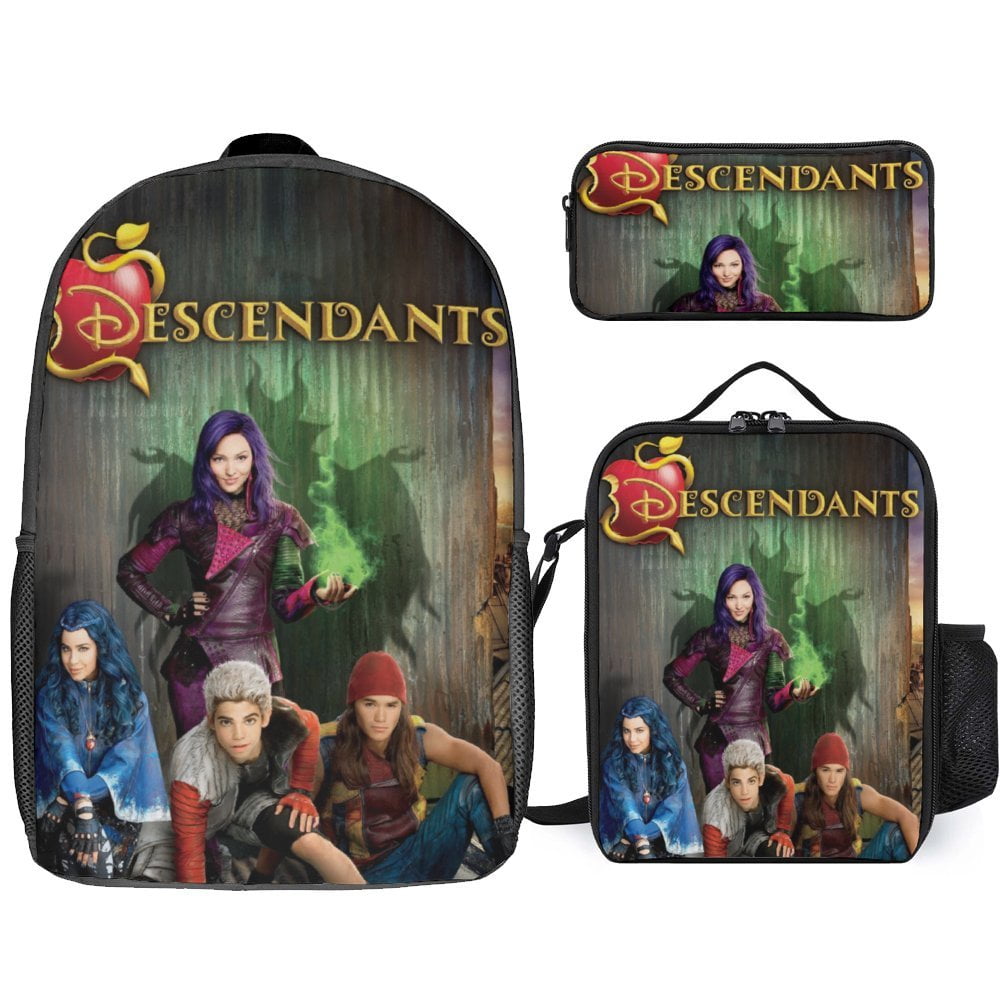 3 Piece Casual Shoulder Bag, Descendants Backpack Set Travel Knapsack ...