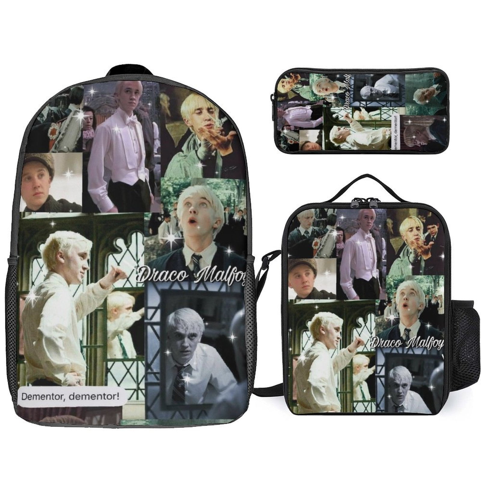 3 Piece Casual Shoulder Bag, Draco Malfoy Backpack Set Travel Knapsack ...