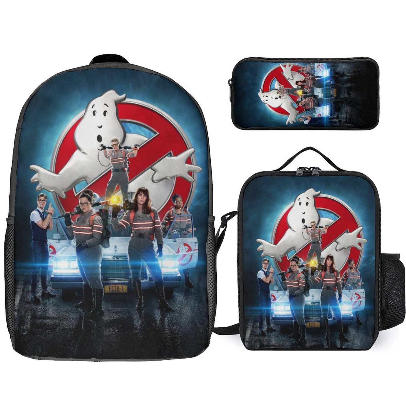 3 Piece Casual Shoulder Bag, Ghostbusters Backpack Set Travel Knapsack ...