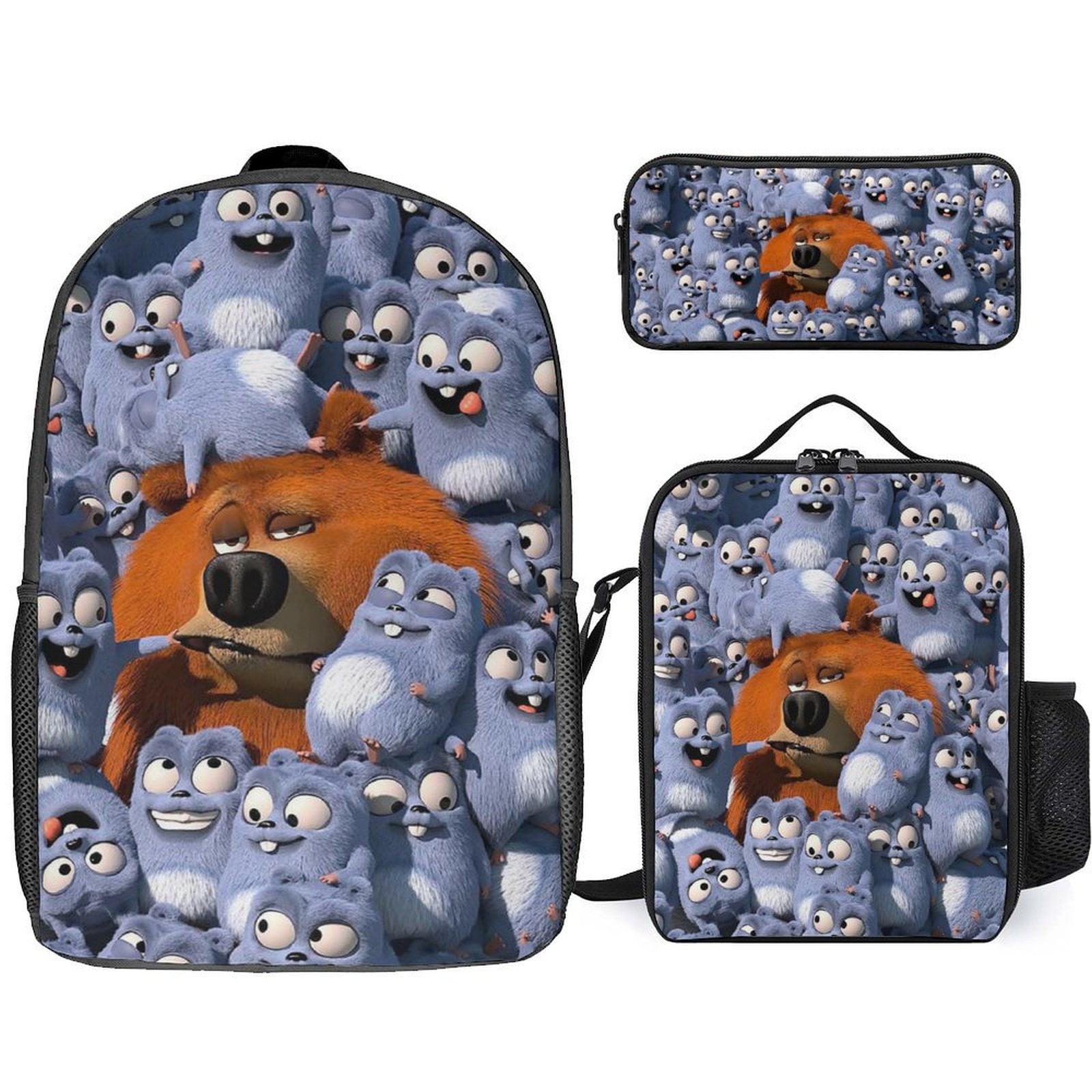 3 Piece Casual Shoulder Bag, Grizzy And The Lemmings Backpack Set ...