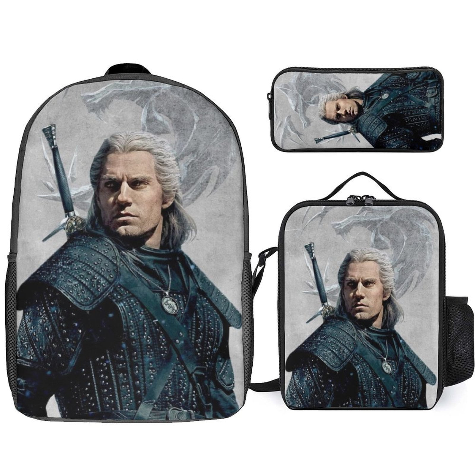 3 Piece Casual Shoulder Bag, Henry Cavill Backpack Set Travel Knapsack ...